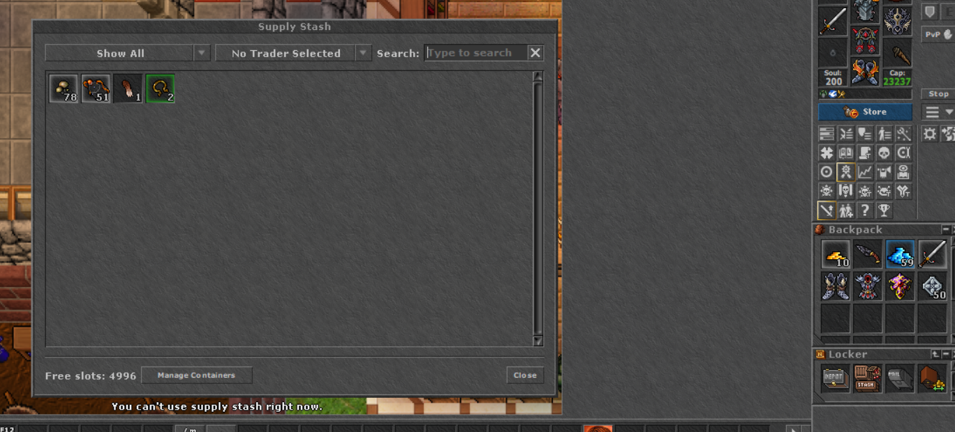 Supply Stash cant retrieve itens · Issue #1867 · opentibiabr/canary · GitHub