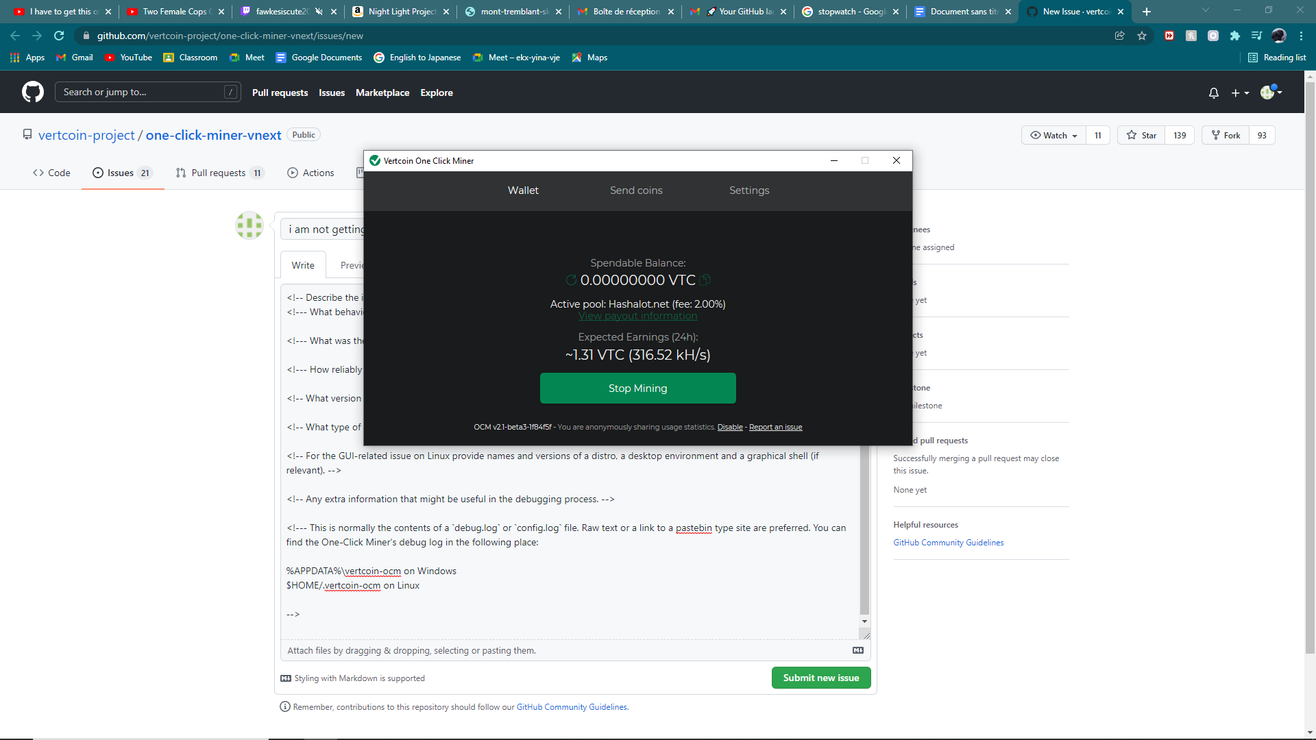 i am not getting vtc · Issue #441 · vertcoin-project/one-click-miner-vnext · GitHub