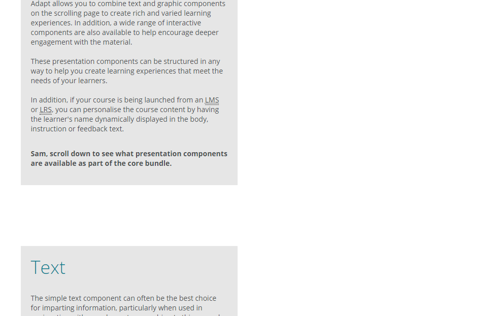 adapt-contrib-trickle: fails to detect completion of first block when it only contains a text ...