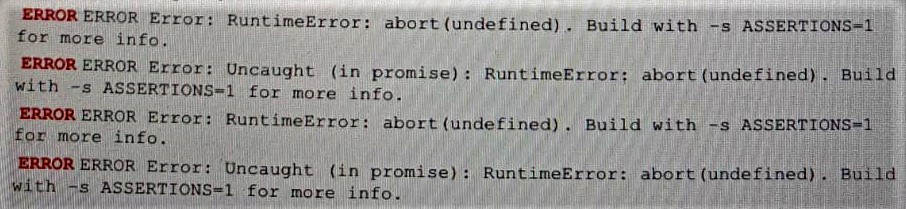 Tesseractjs Recognize Error Abortundefined Build With S Assertions