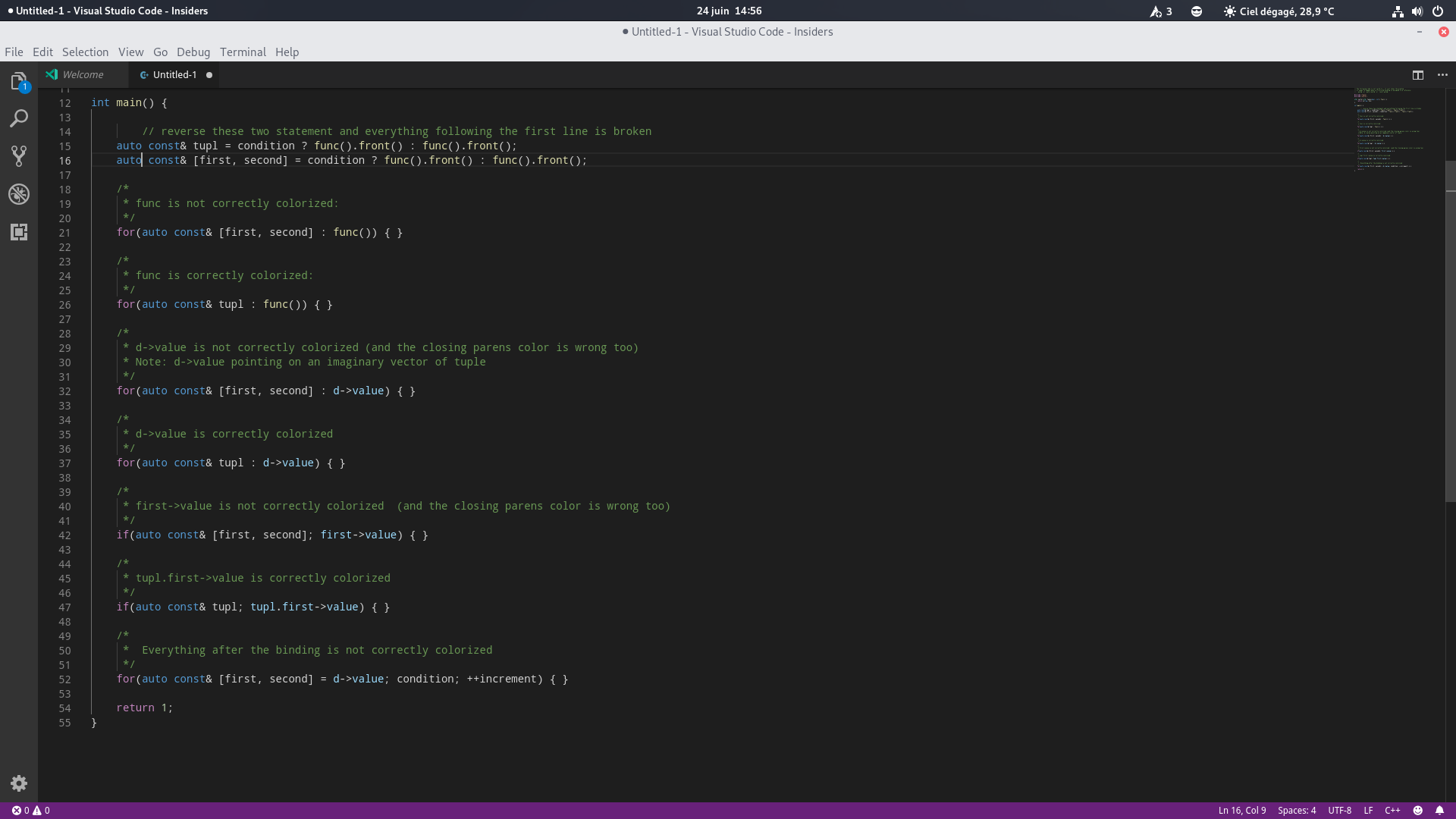 C++ syntax highlighting and structured bindings · Issue #75766 · microsoft/vscode · GitHub