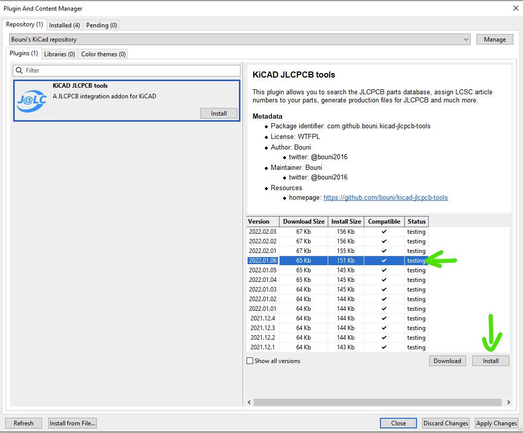 KiCad freezes when pressing plugin icon · Issue #128 · Bouni/kicad-jlcpcb-tools · GitHub