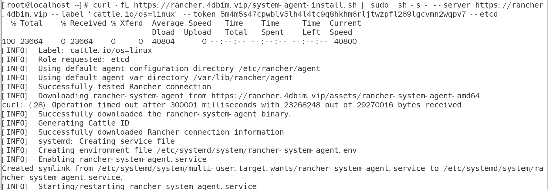 RancherUI adds a downstream cluster RKE2. The downstream cluster is always in the provisioning ...
