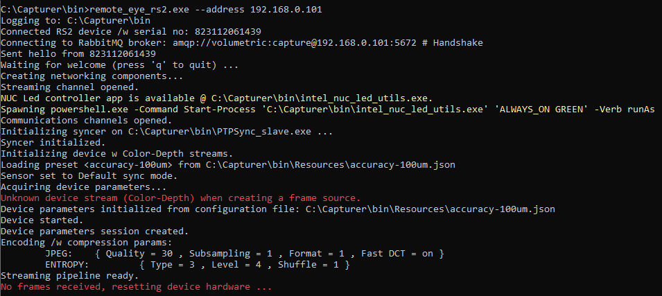 Intel RealSense D415 fails to start stream · Issue #69 · VCL3D/VolumetricCapture · GitHub