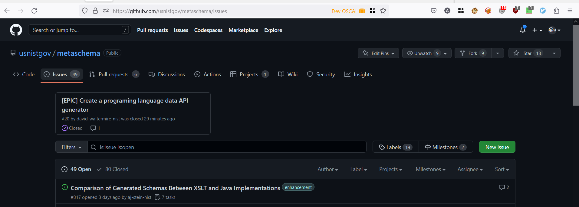 [EPIC] Create a programing language data API generator · Issue #20 · usnistgov/metaschema · GitHub