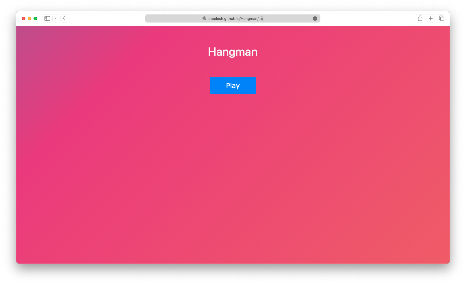 GitHub - steelesh/Hangman: Hangman game ☉ Built with HTML/CSS/JavaScript