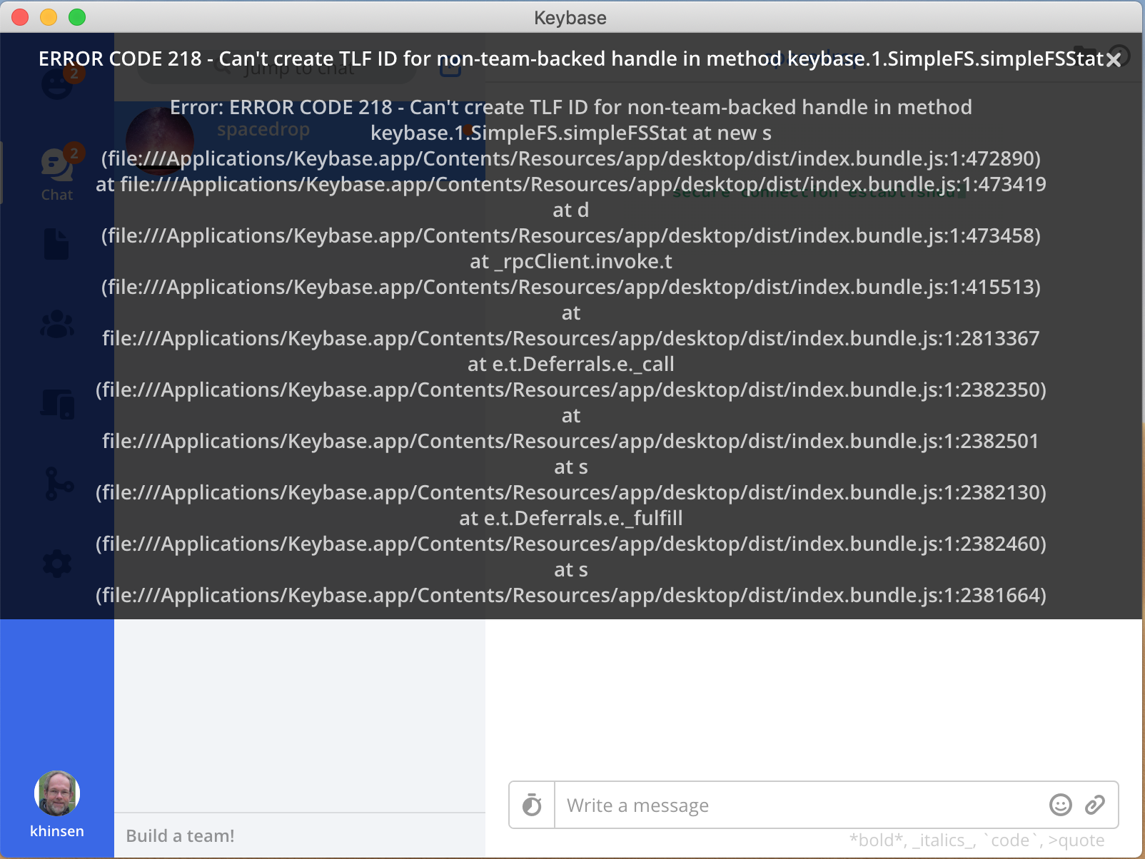 ERROR: Can't create TLF ID for non-team-backed handle · Issue #15277 · keybase/client · GitHub