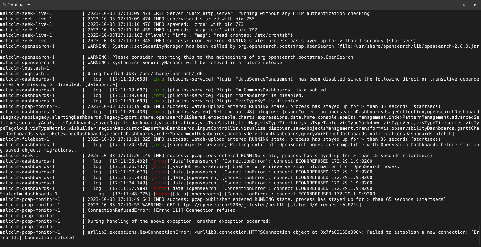 Cannot start after deployment from ISO · Issue #283 · cisagov/Malcolm · GitHub