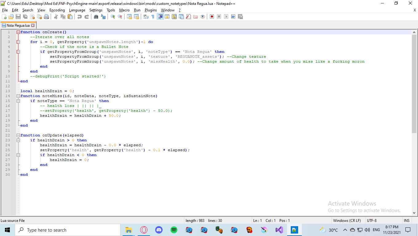 Lua file is not working properly · Issue #1307 · ShadowMario/FNF ...