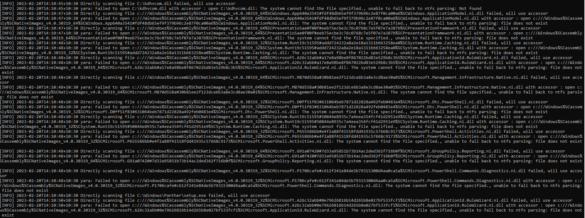 yara: Failed to open / failed, will use accessor error messages · Issue ...