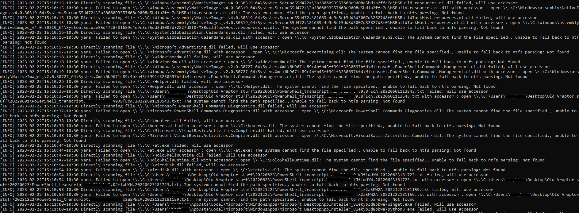 yara: Failed to open / failed, will use accessor error messages · Issue ...