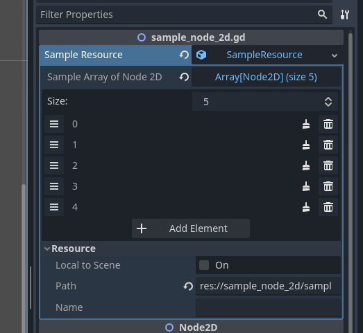 Elements In Export Variable Array Node2d In Custom Resource Disappears When Project Is Reloaded 9520
