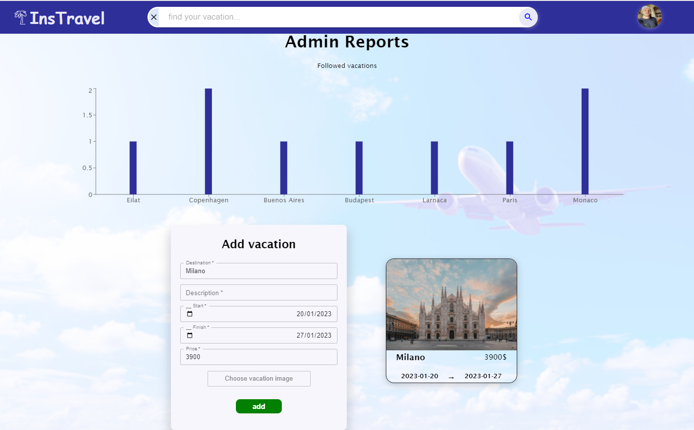 GitHub - TomAmar10/InsTravel_vacations-project: vacations project using ...