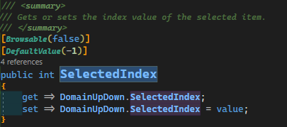 [Question]: Missing 'SelectedIndex' property for `KryptonDomainUpDown` · Issue #930 · Krypton ...