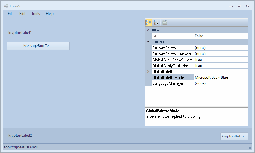 [Bug]: `KryptonPropertyGrid` background colour/text don't display correctly for some (most ...