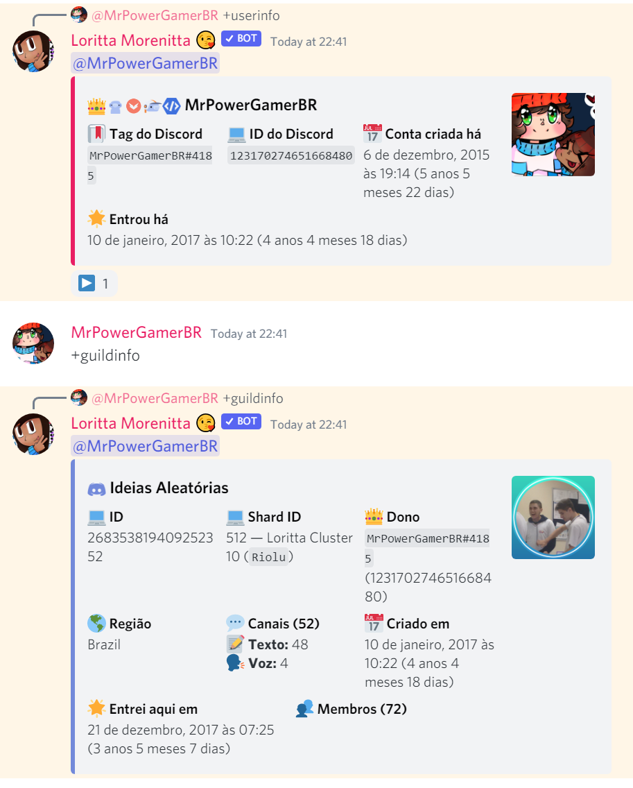 Bug do userinfo e serverinfo · Issue #89 · LorittaBot/DreamLand · GitHub