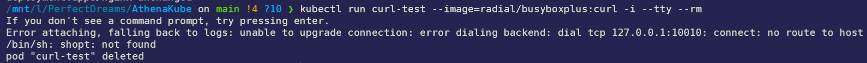 If a service is bound to port `10010`, attaching to a container breaks ...