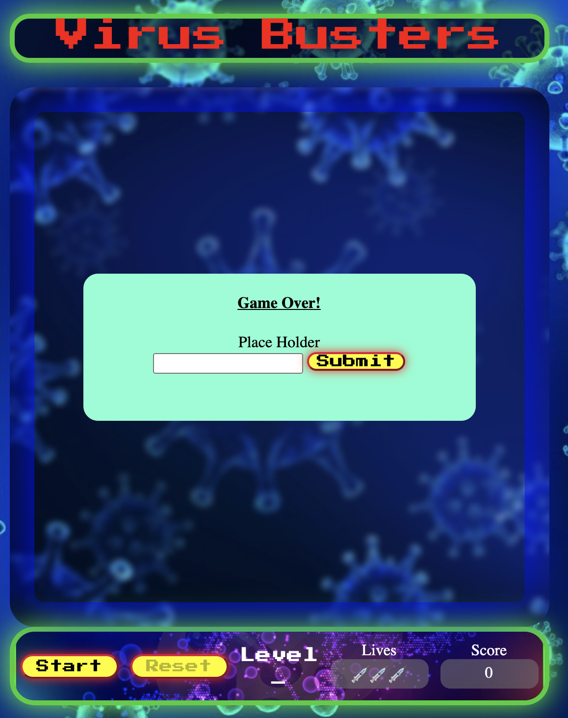 GitHub - Kumasta/SEI-Project-1-Virus-Buster: A Space Invader type game ...