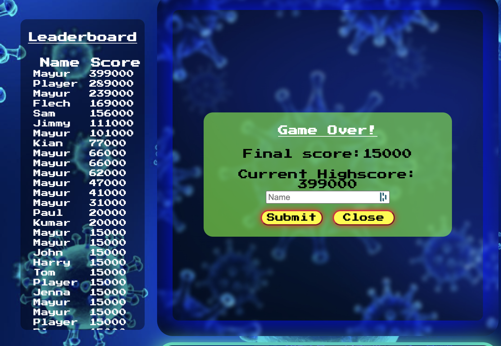 GitHub - Kumasta/SEI-Project-1-Virus-Buster: A Space Invader type game ...