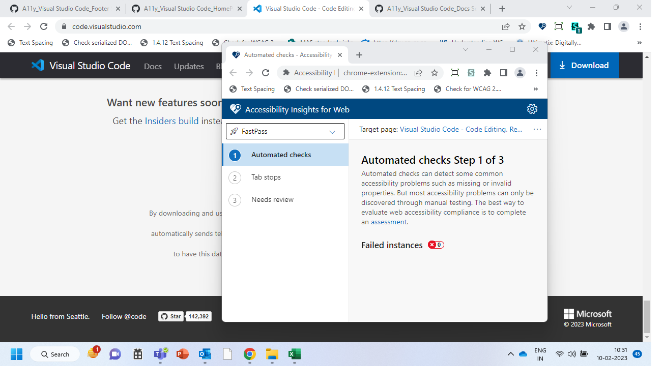 A11y_Visual Studio Code_Footer Section_AI4W: Ensures ARIA attributes ...