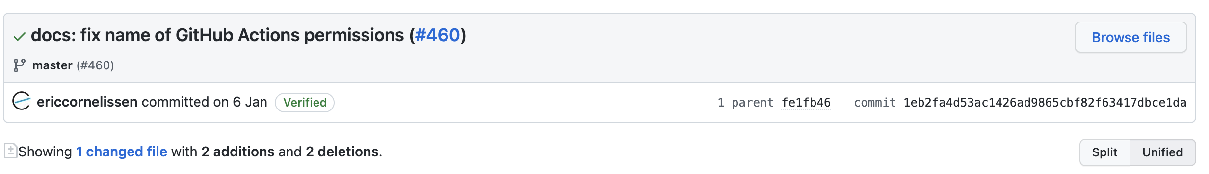 Navigate to the lists of commits from a single commit's page ...