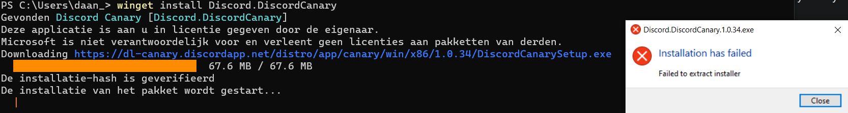 DiscordCanary fails to install · Issue #16558 · microsoft/winget-pkgs · GitHub