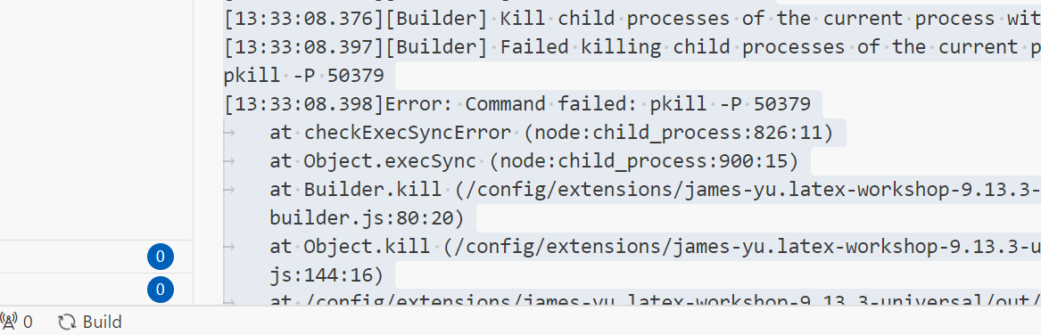 Build not terminated in force mode · Issue #4000 · James-Yu/LaTeX-Workshop · GitHub