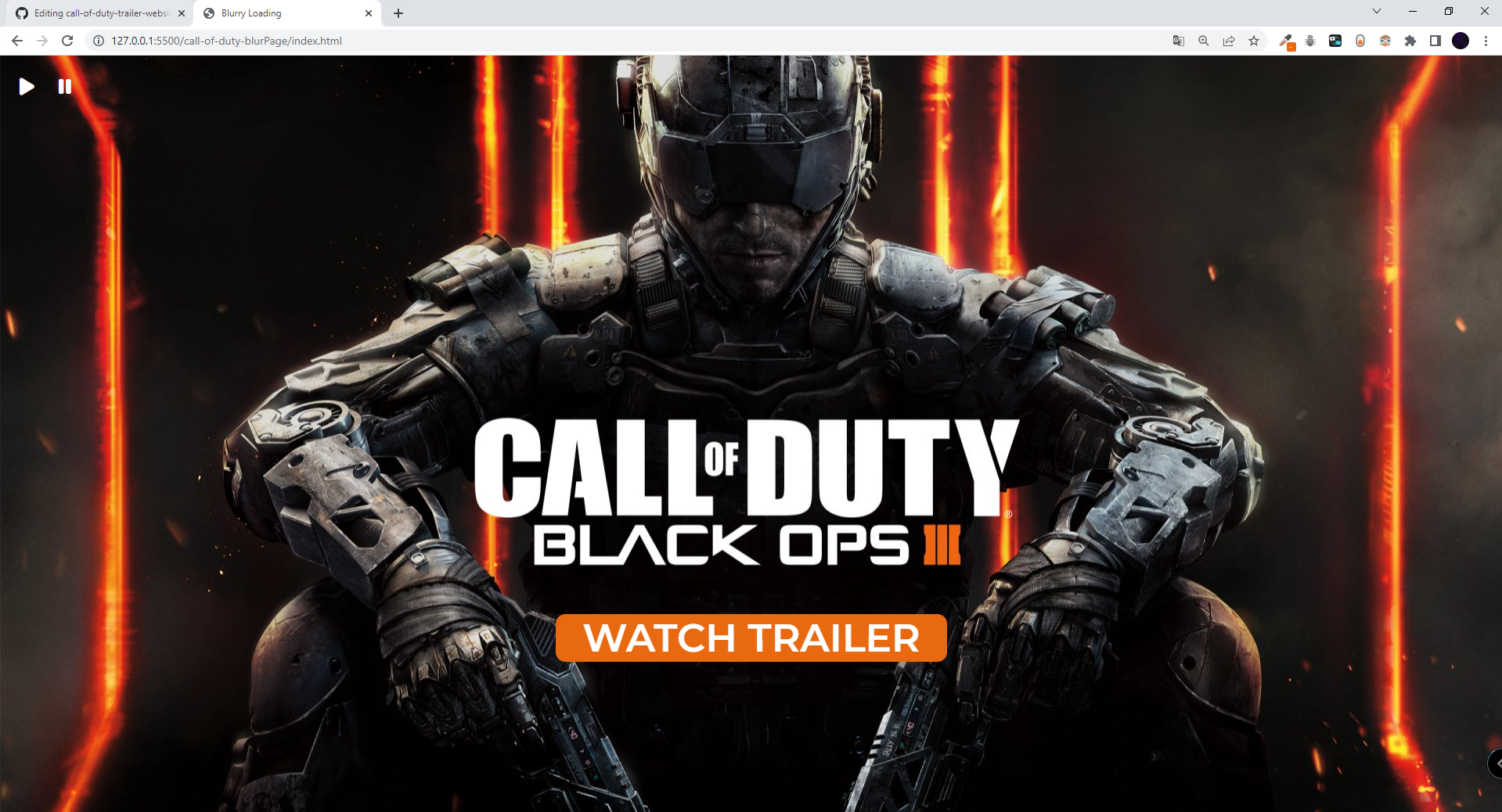 GitHub - erentin/Call-of-Duty-Trailer-Website: html/css/js call-of-duty ...