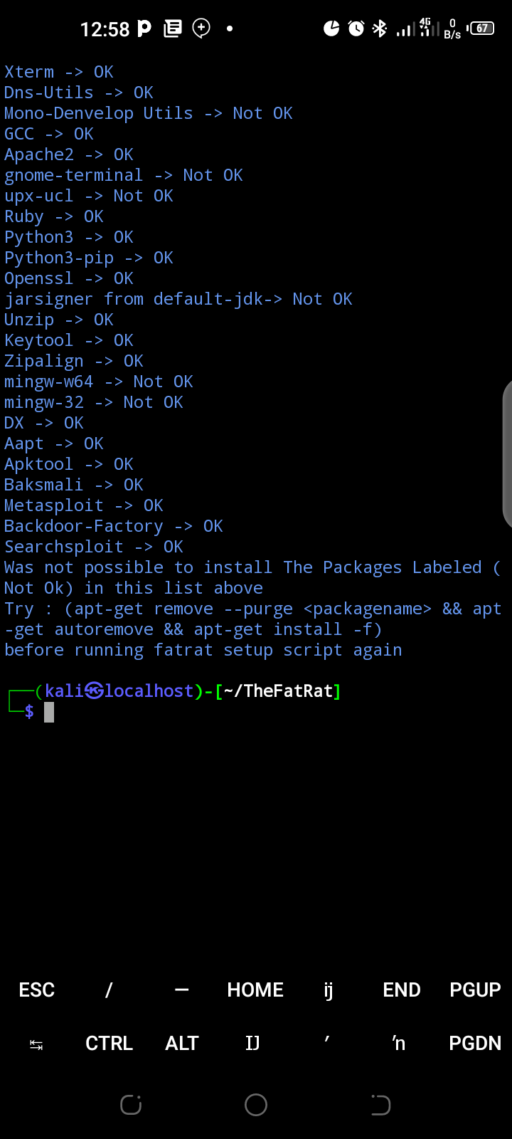 was not possible to install packages · Issue #644 · screetsec/TheFatRat ...
