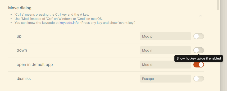 FR: hide individual hotkey guides · Issue #148 · tadashi-aikawa/obsidian-another-quick-switcher ...