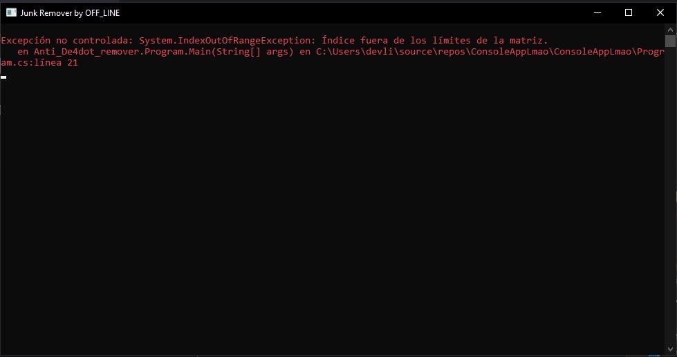 Dont work! · Issue #2 · DevT02/Junk-Remover · GitHub