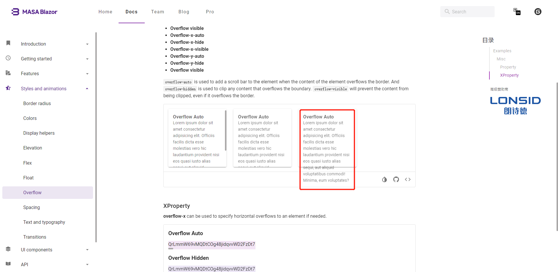 Overflow - Property , After inverting the sample color, the text color should remain the same ...