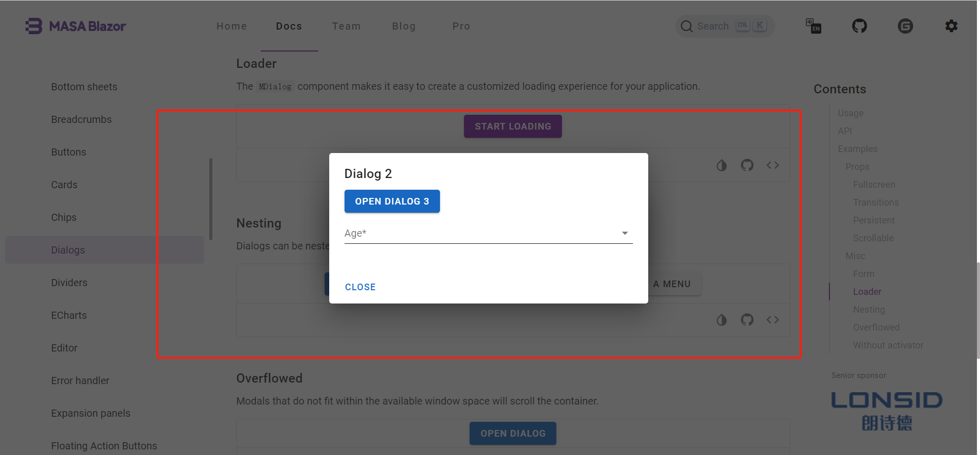 Dialogs , An error occurred with the nesting example · Issue #440 · masastack/MASA.Blazor · GitHub