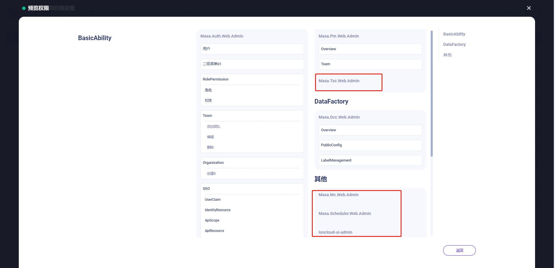 Permissions . Item types/items that do not have children are not displayed in the global ...