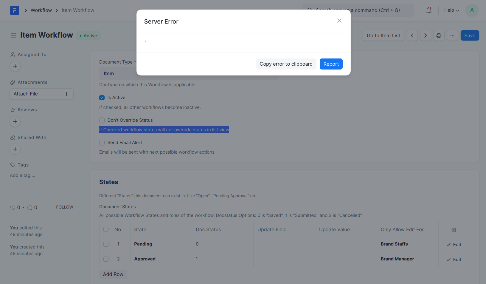 Frappe: Workspace is not working while using in PostgreSQL Database ...