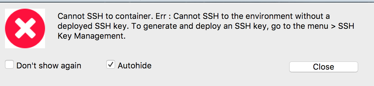 Do not close terminal when SSH exits with non-zero exit code (67, 68 ...
