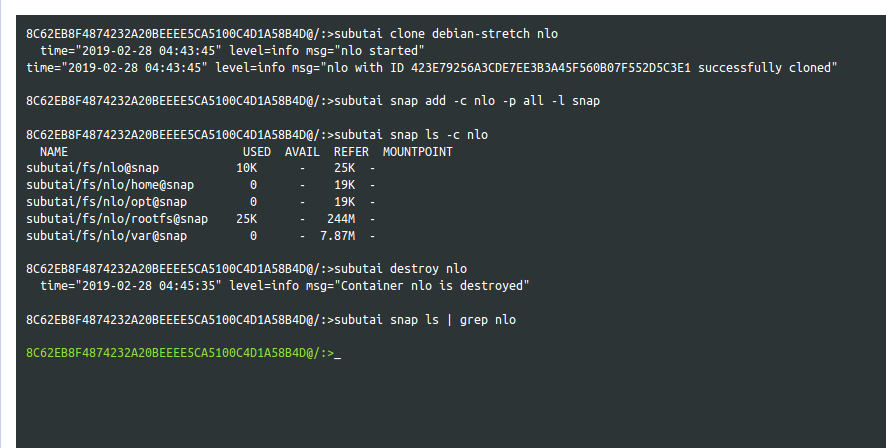 Remove snapshots on container destroy · Issue #967 · subutai-io/agent · GitHub