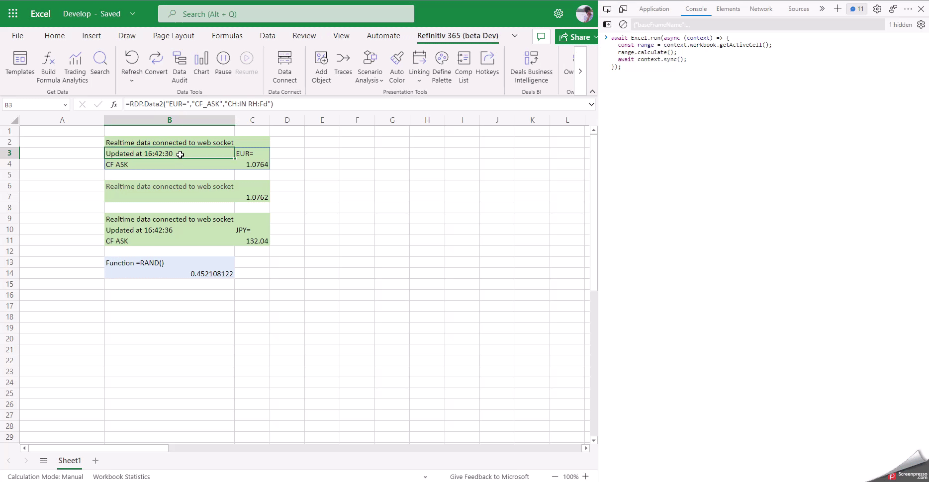 Refresh select cells sometimes causes other cells to refresh as well ...