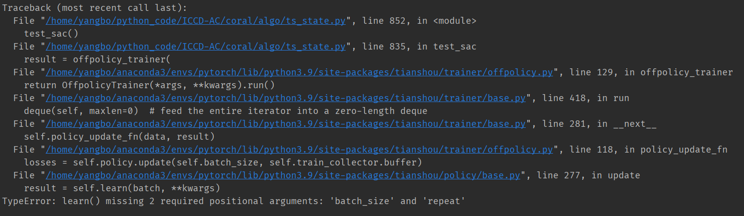 TypeError: learn() missing 2 required positional arguments: 'batch_size' and 'repeat' · Issue ...