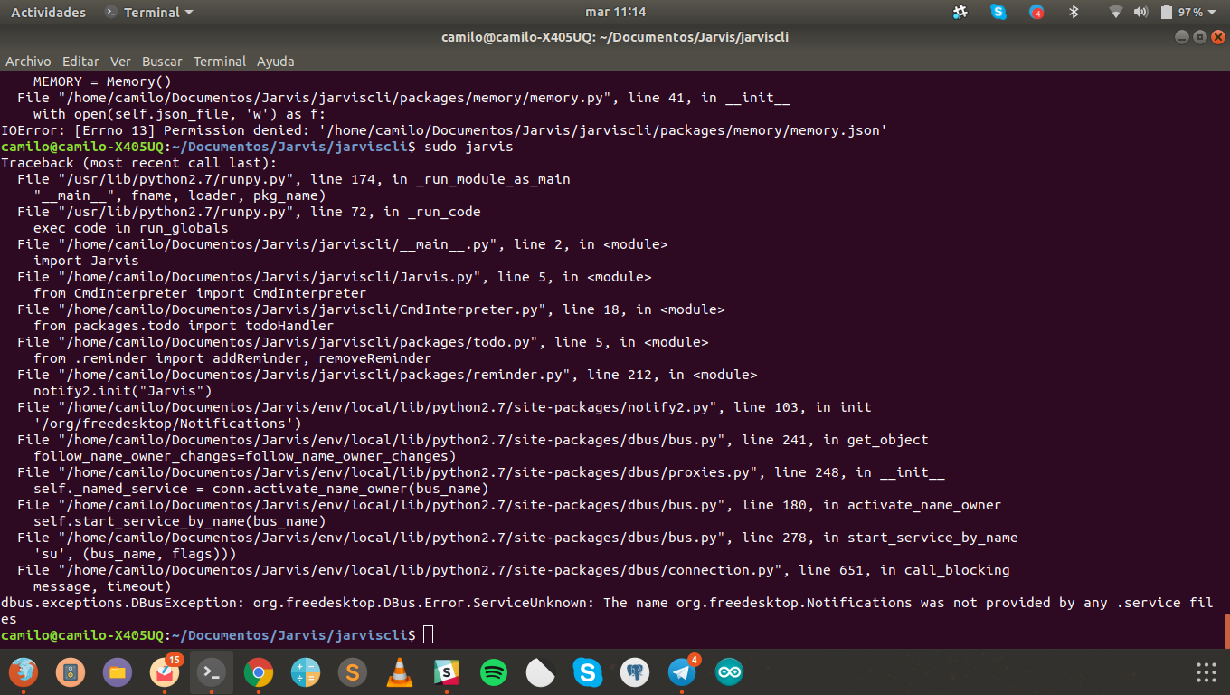 Unable to load Jarvis. On running "jarvis" command. · Issue #201 ...