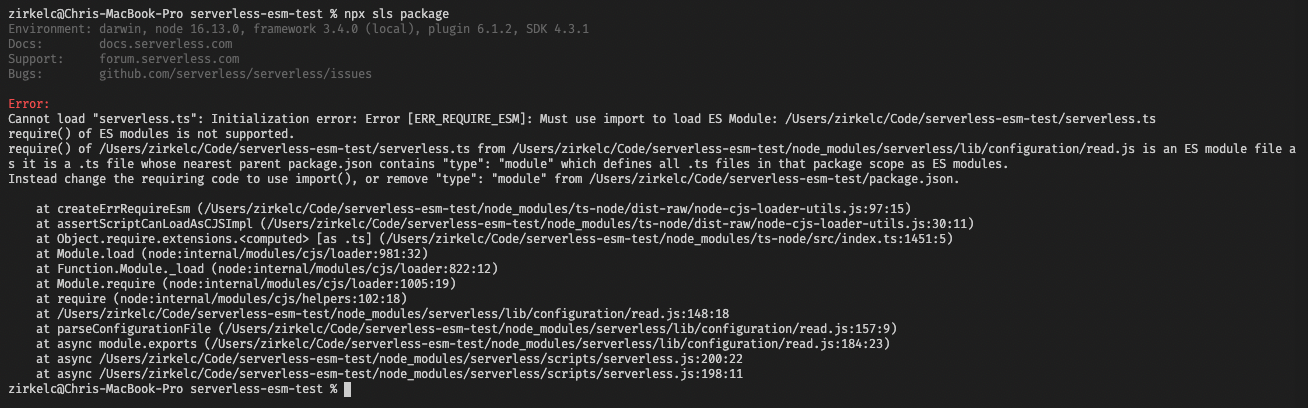 ECMAScript modules template without transpiling · Issue #9283 · serverless/serverless · GitHub