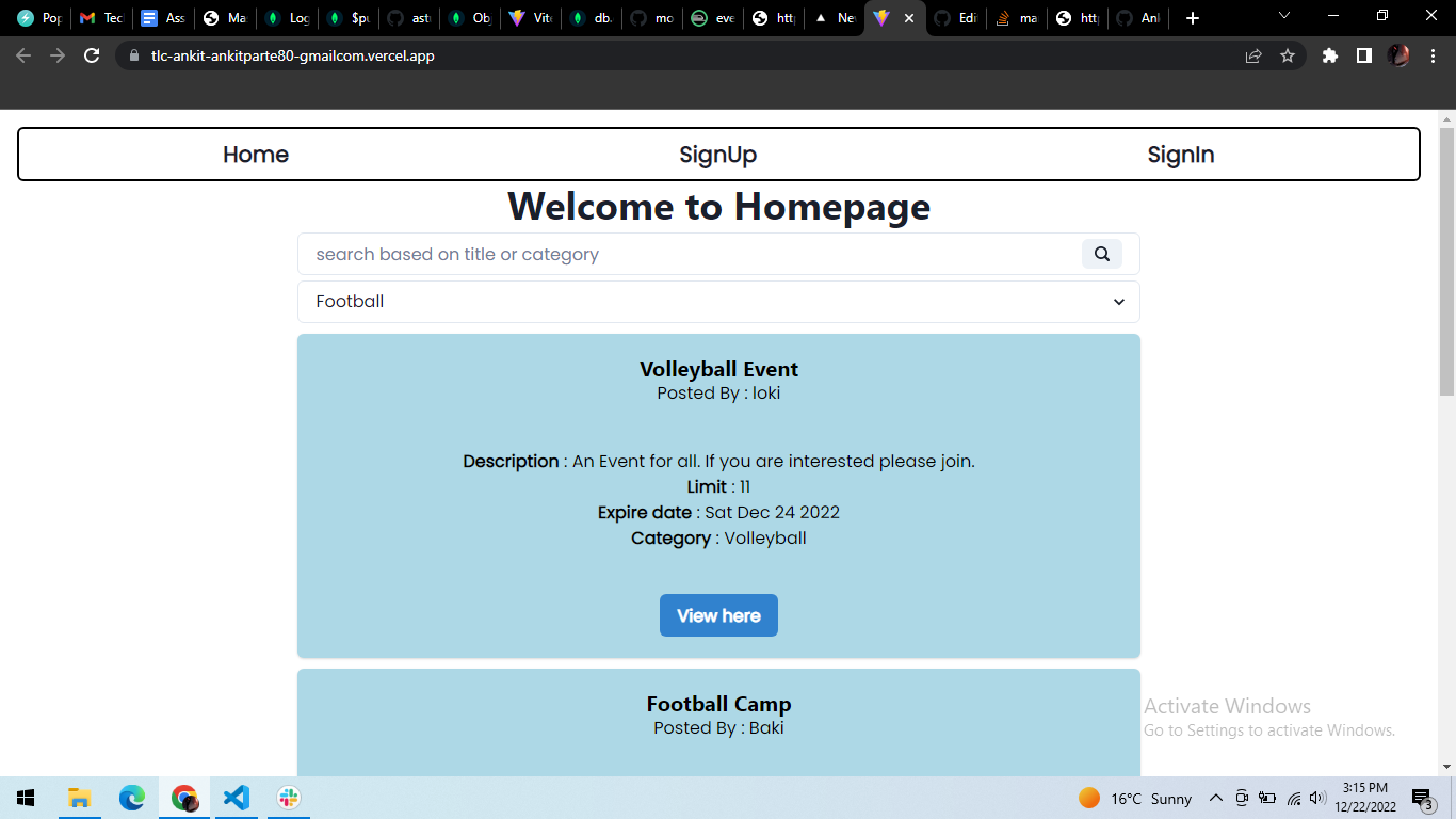 GitHub - AnkitParte/tlc-ankit: Sport Event App