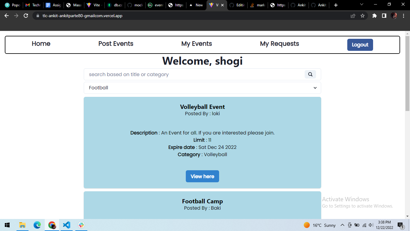 GitHub - AnkitParte/tlc-ankit: Sport Event App
