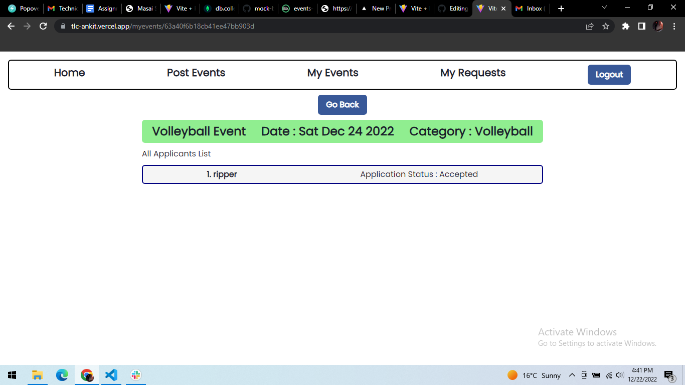 GitHub - AnkitParte/tlc-ankit: Sport Event App