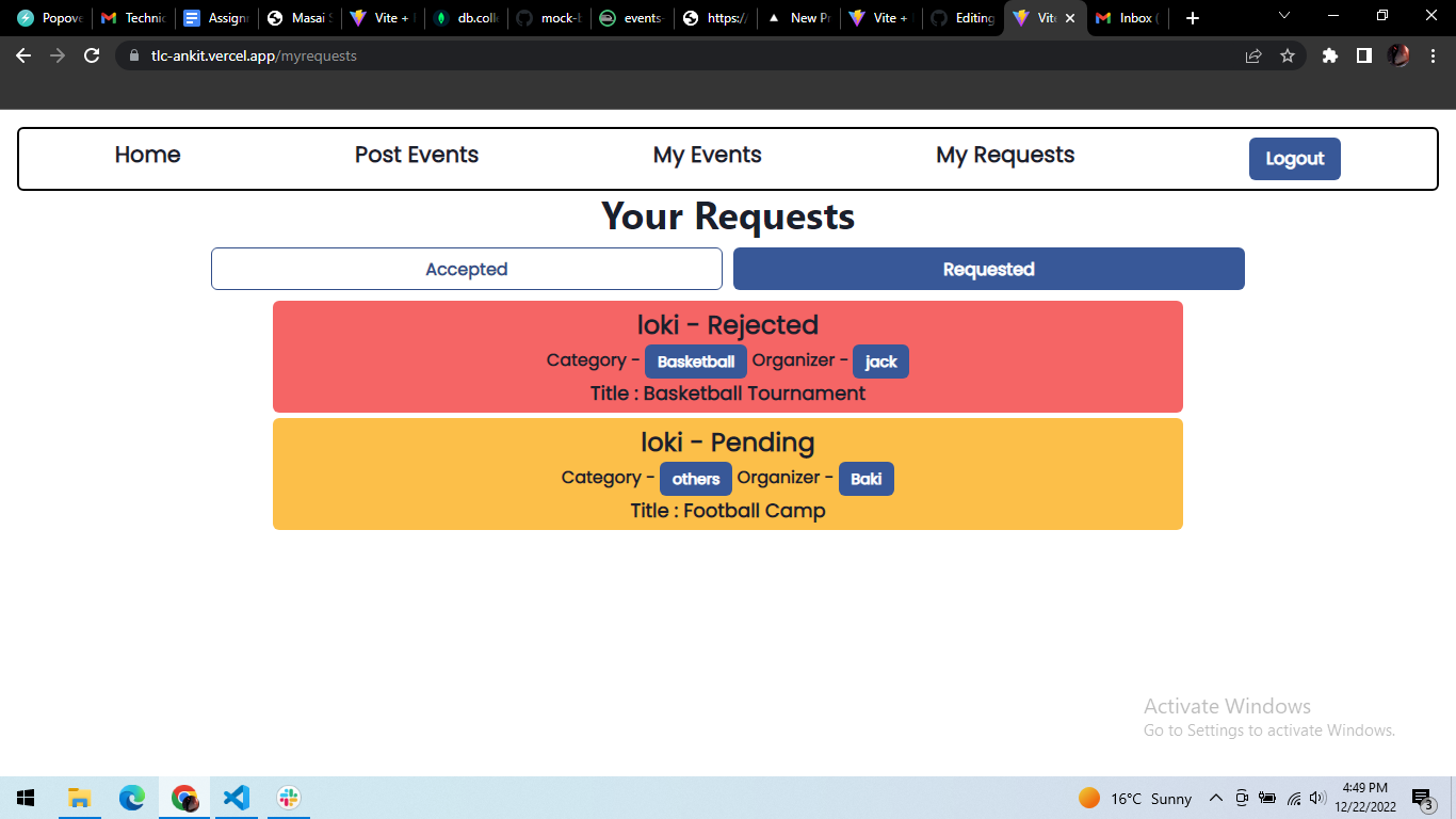 GitHub - AnkitParte/tlc-ankit: Sport Event App