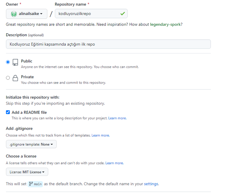 GitHub - alinailsaike/kodluyoruzilkrepo: Kodluyoruz Eğitimi kapsamında ...