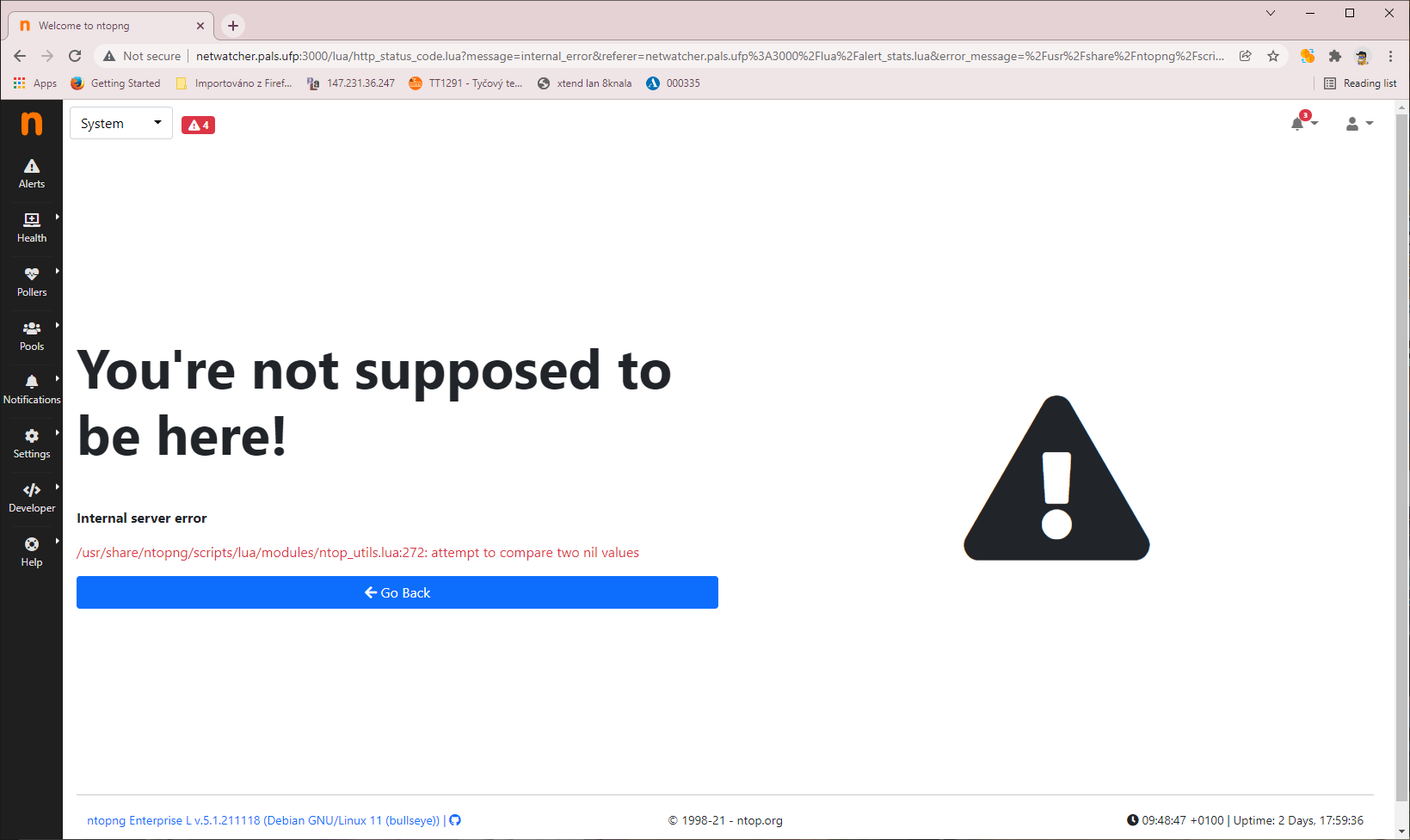 Alerts internal server error in lua - ntop_utils.lua · Issue #6099 · ntop/ntopng · GitHub
