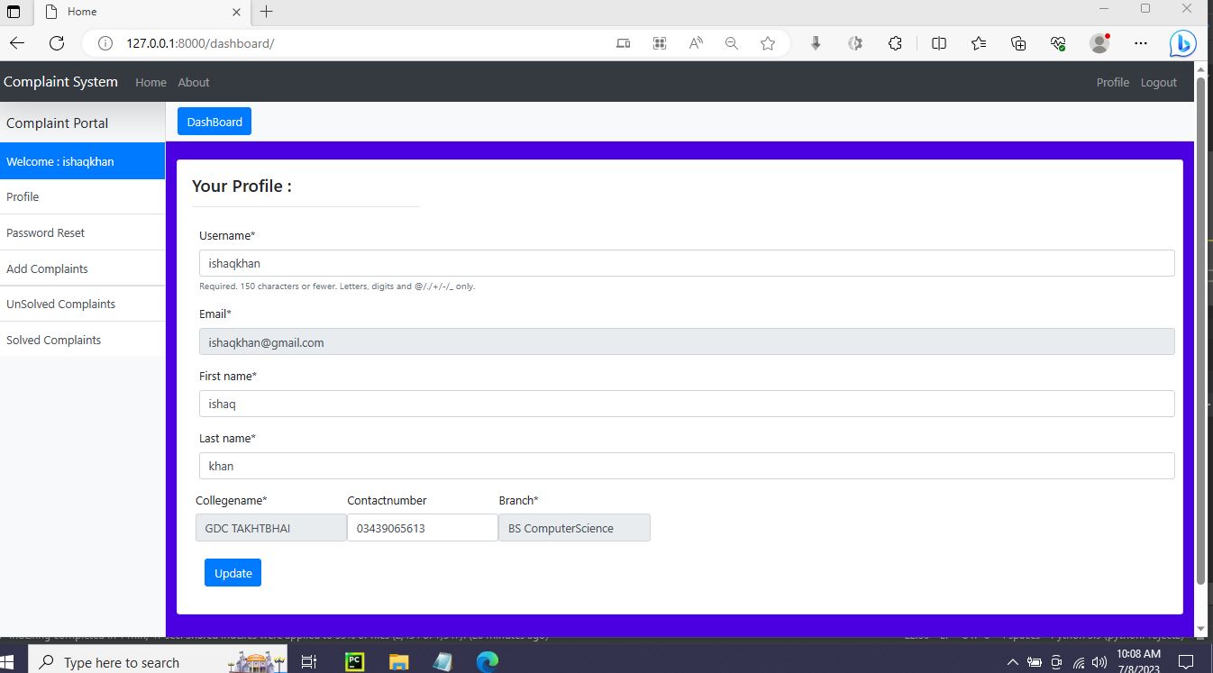 GitHub - muradaliali/Colllege_complaint_management