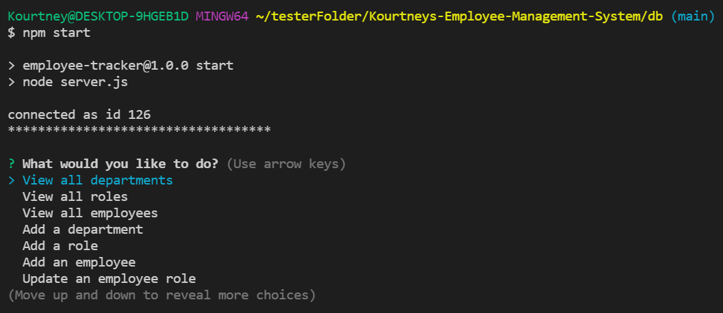 GitHub - kkrogs/Kourtneys-Employee-Management-System