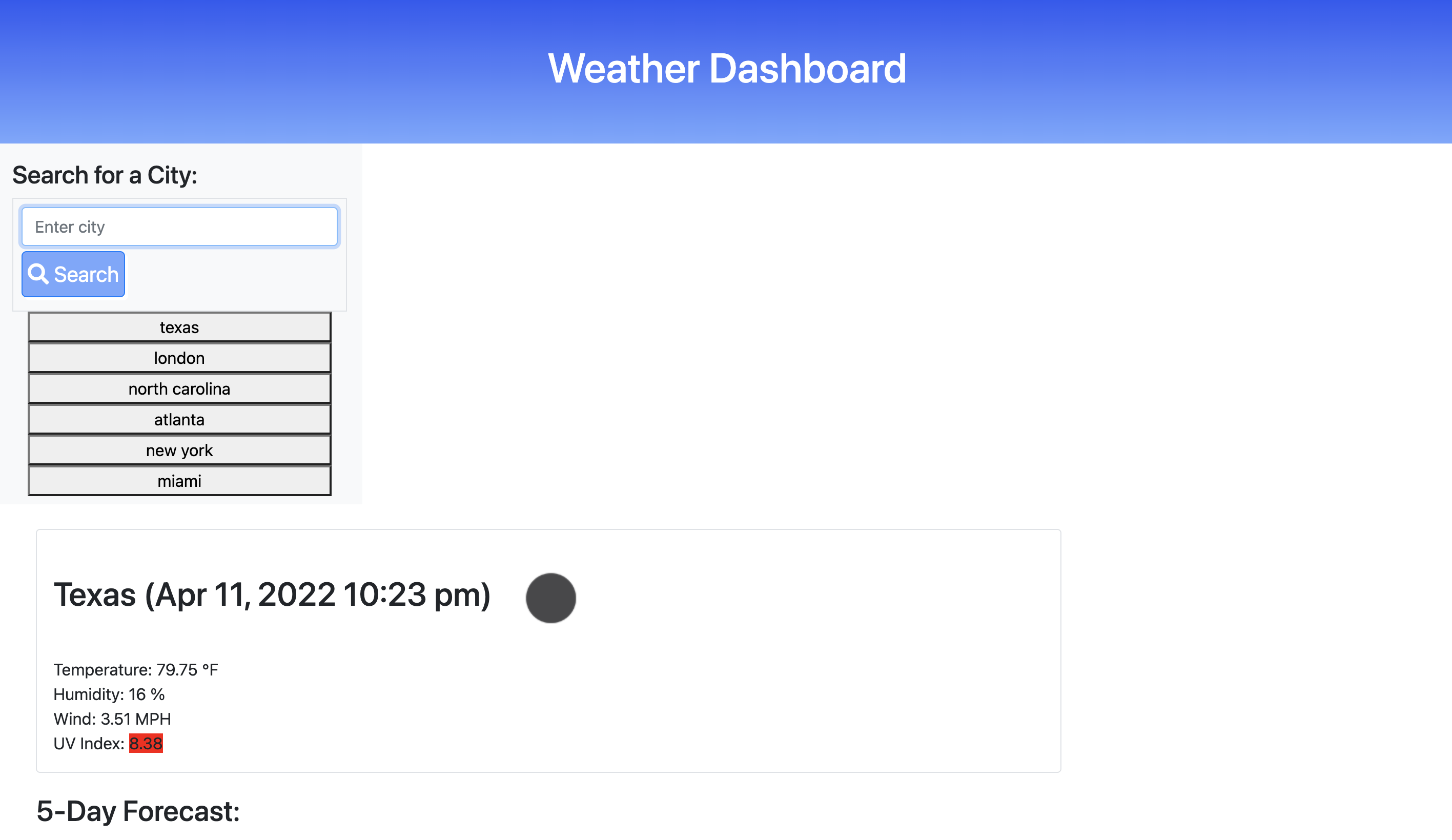 GitHub - fraancellaa/Weather-Dashboard